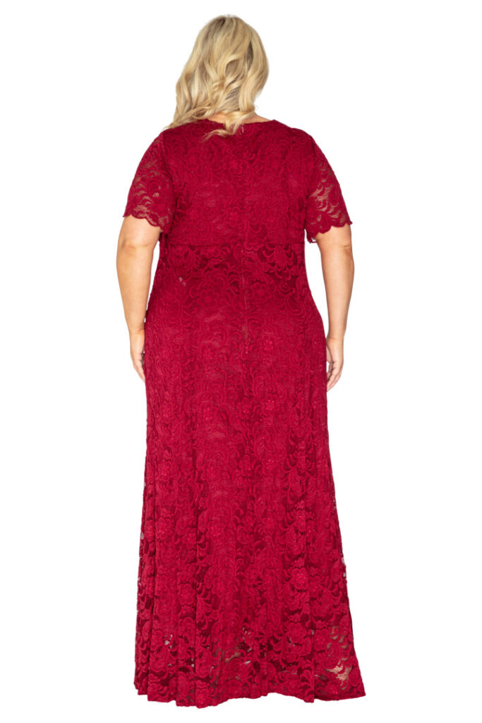 Georgette Plus Size Lace Evening Gown - Sapphire Butterfly